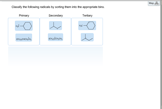 Solved Classify the following radicals by sorting them into | Chegg.com