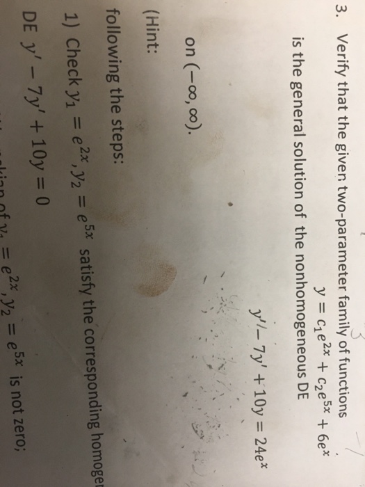 Solved Verify that the given two-parameter family of | Chegg.com