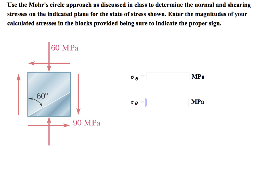 Solved Use the Mohr's circle approach as discussed in class | Chegg.com