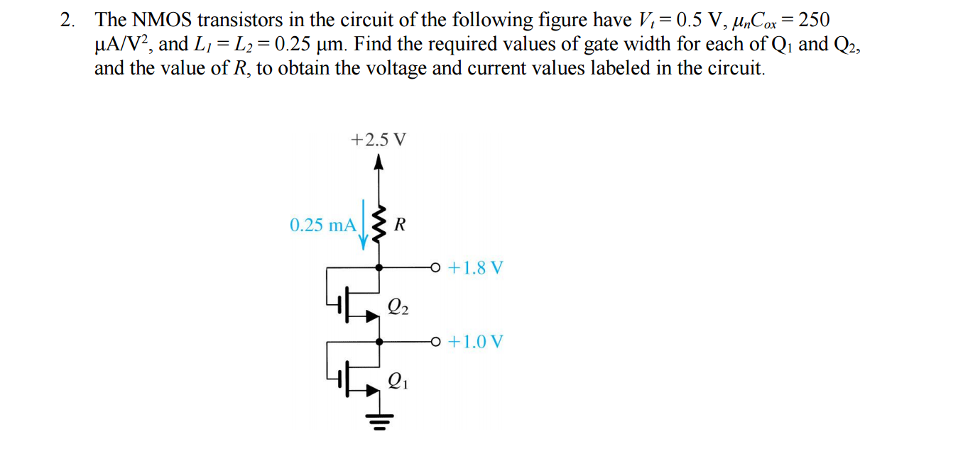 Solved: The NMOS Transistors In The Circuit Of The Followi... | Chegg.com