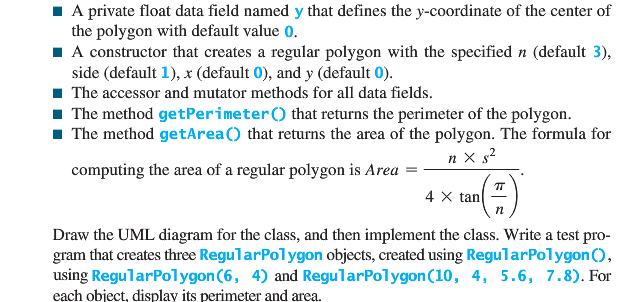 Solved 7.5 (Geometry: n-sided regular polygon) An n-sided | Chegg.com Solved 7.5 (Geometry: n-sided regular polygon) An n-sided | Chegg.com