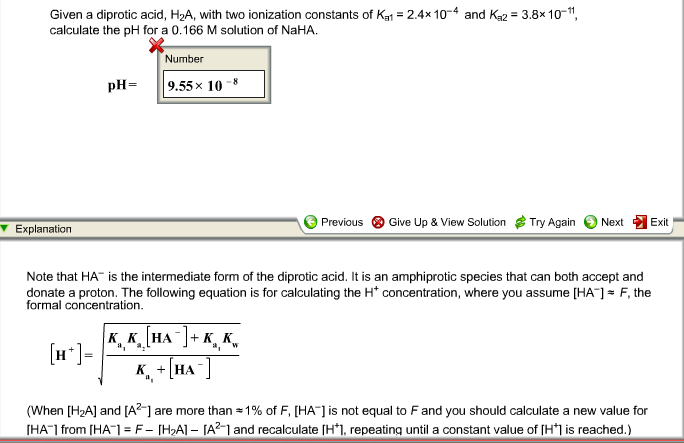 Solved Given a diprotic acid, H2A, with two ionization | Chegg.com