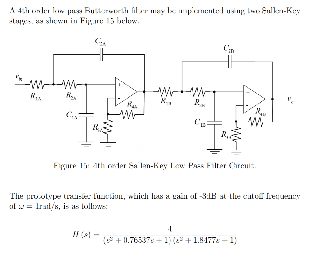 Solved A 4th order low pass Butterworth filter may be | Chegg.com