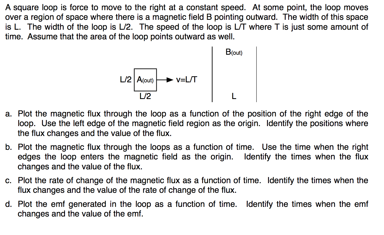 Solved A square loop is force to move to the right at a | Chegg.com