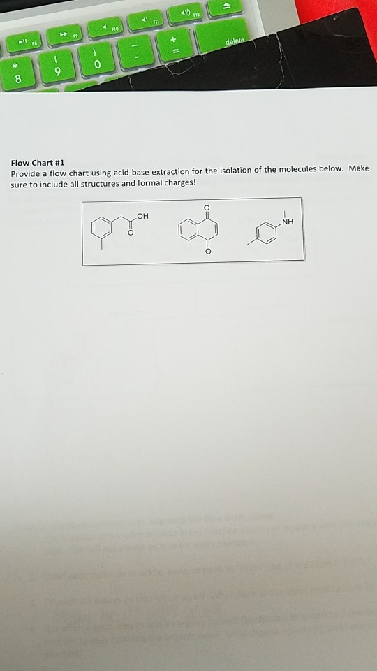 Solved Provide a flow chart using acid-base extraction for | Chegg.com
