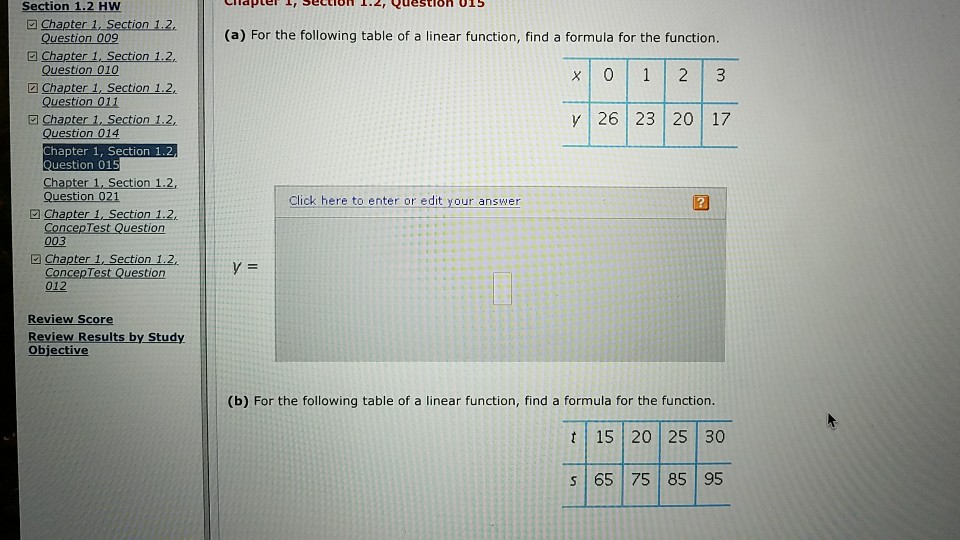 Solved For the following table of a linear function, find a | Chegg.com