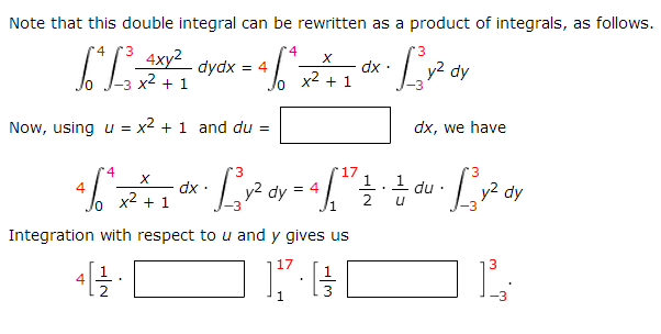 Solved Note that this double integral can be rewritten as a | Chegg.com