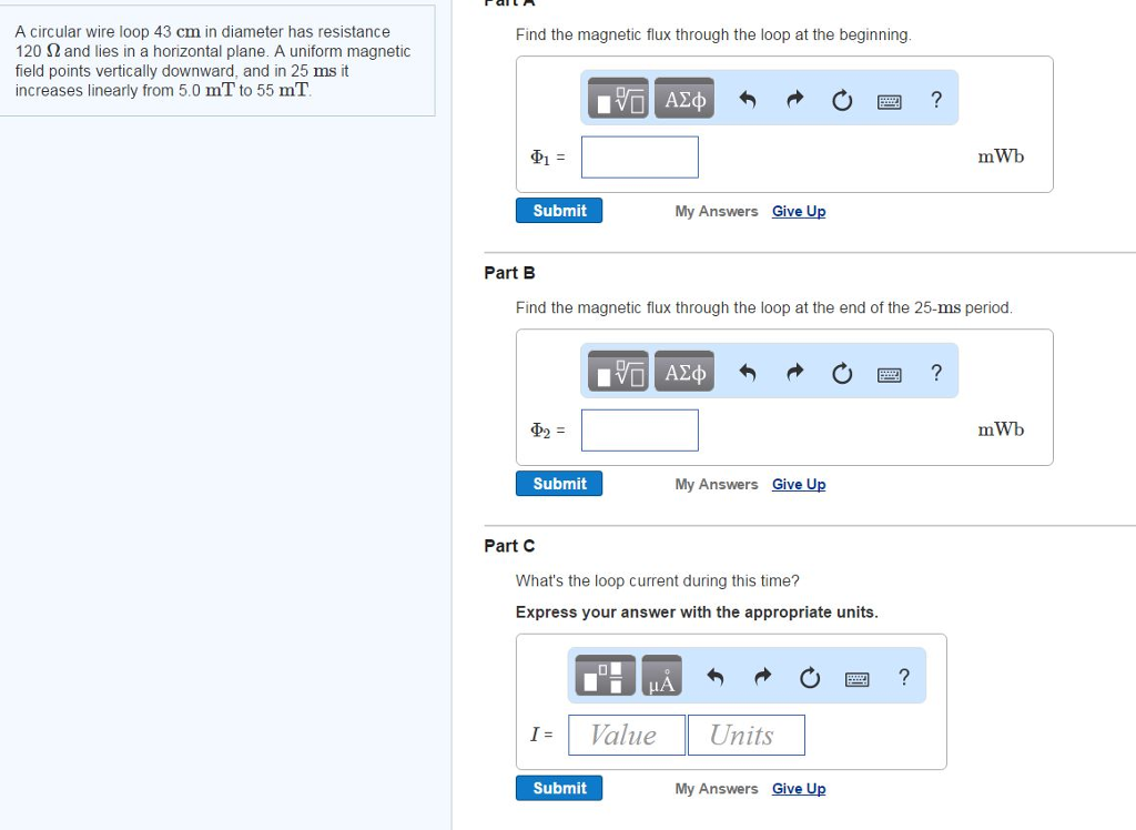 Solved A circular wire loop 43 cm in diameter has resistance | Chegg.com