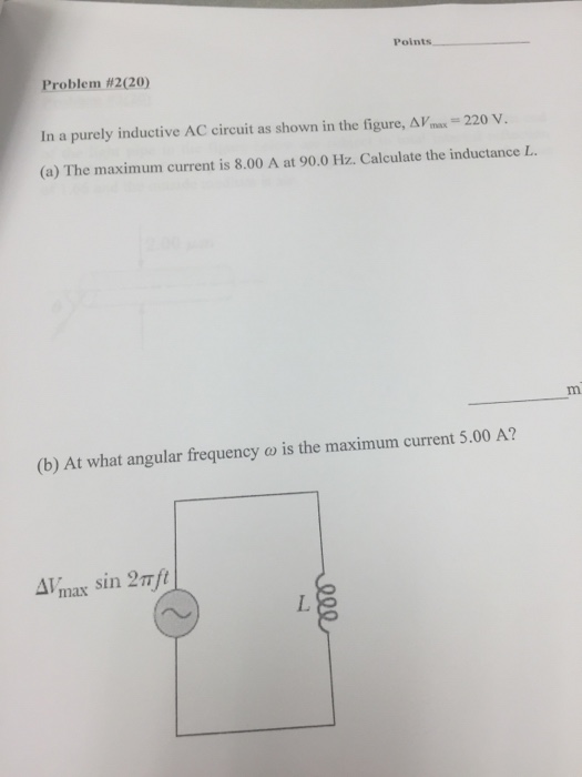 Solved In a purely inductive AC circuit as shown in the | Chegg.com