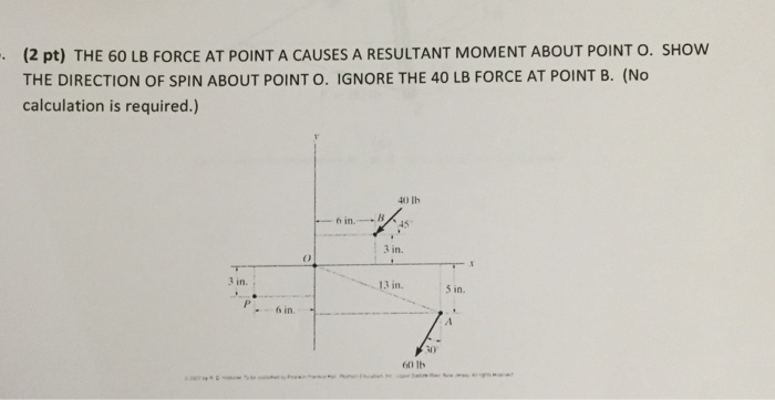 Solved The 60 lb force at point a causes a resultant moment | Chegg.com