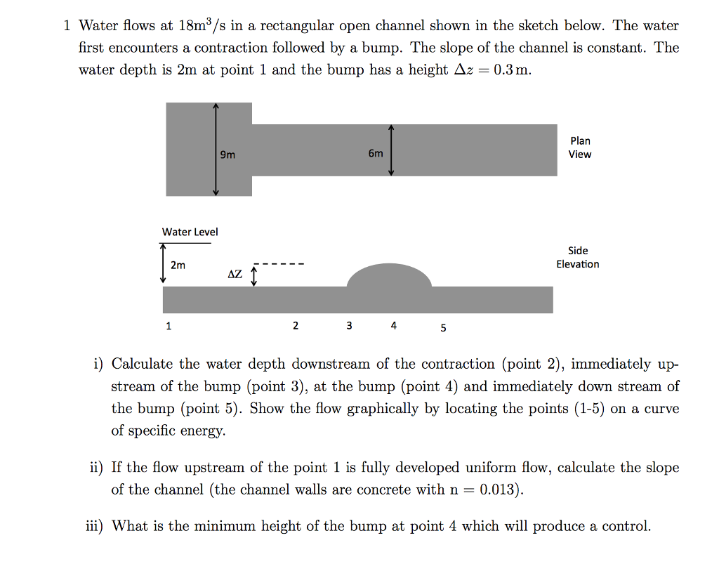 Solved Water flows at 18m^3/s in a rectangular open channel | Chegg.com