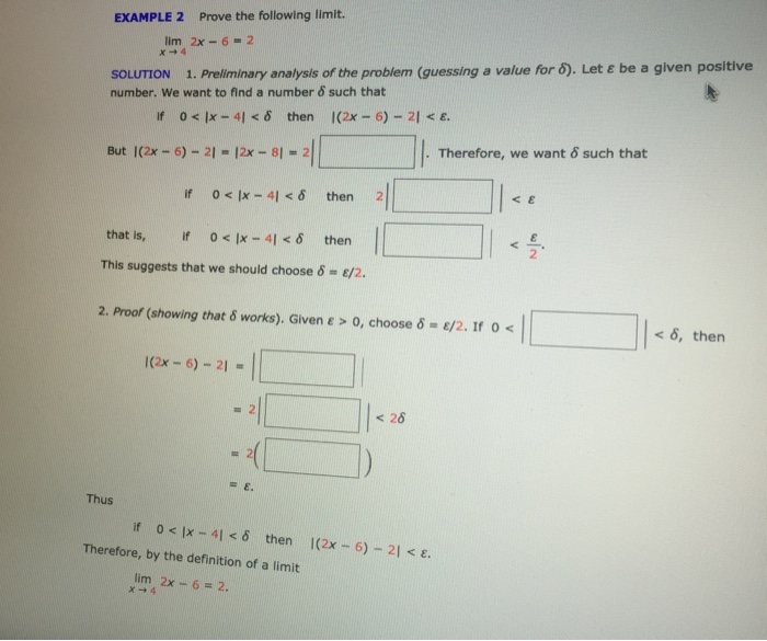 Solved Prove the following limit. lim_x rightarrow 4 2x - 6 | Chegg.com