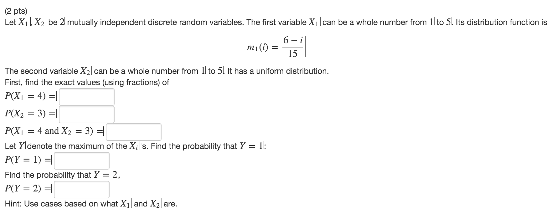 Solved Let X_1| X_2 | be 2| mutually independent discrete | Chegg.com