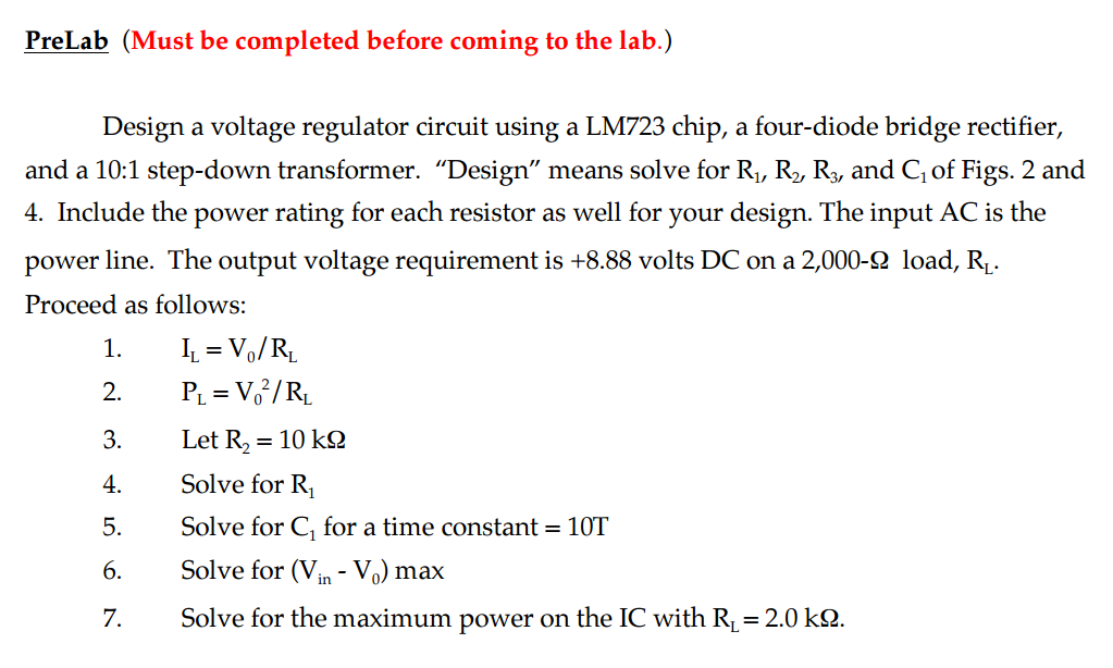 Design a voltage regulator circuit using a LM723 | Chegg.com