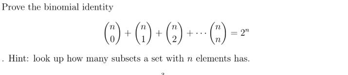 Solved Prove the binomial identity 7l rl 7l Hint: look up | Chegg.com