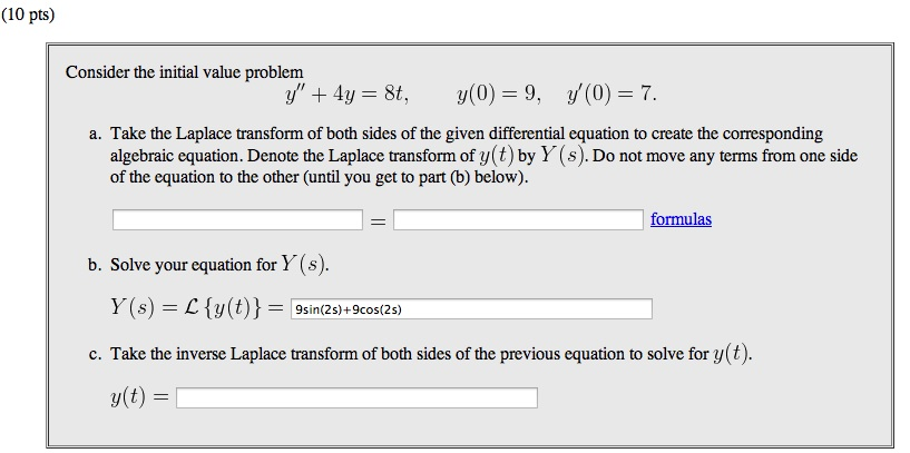 Solved Consider the initial value problem y" + 4y=8t, y(0) = | Chegg.com