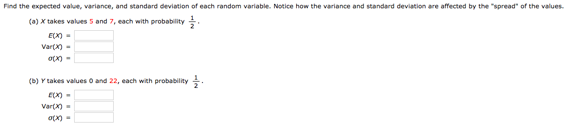 Solved Find The Expected Value Variance And Standard