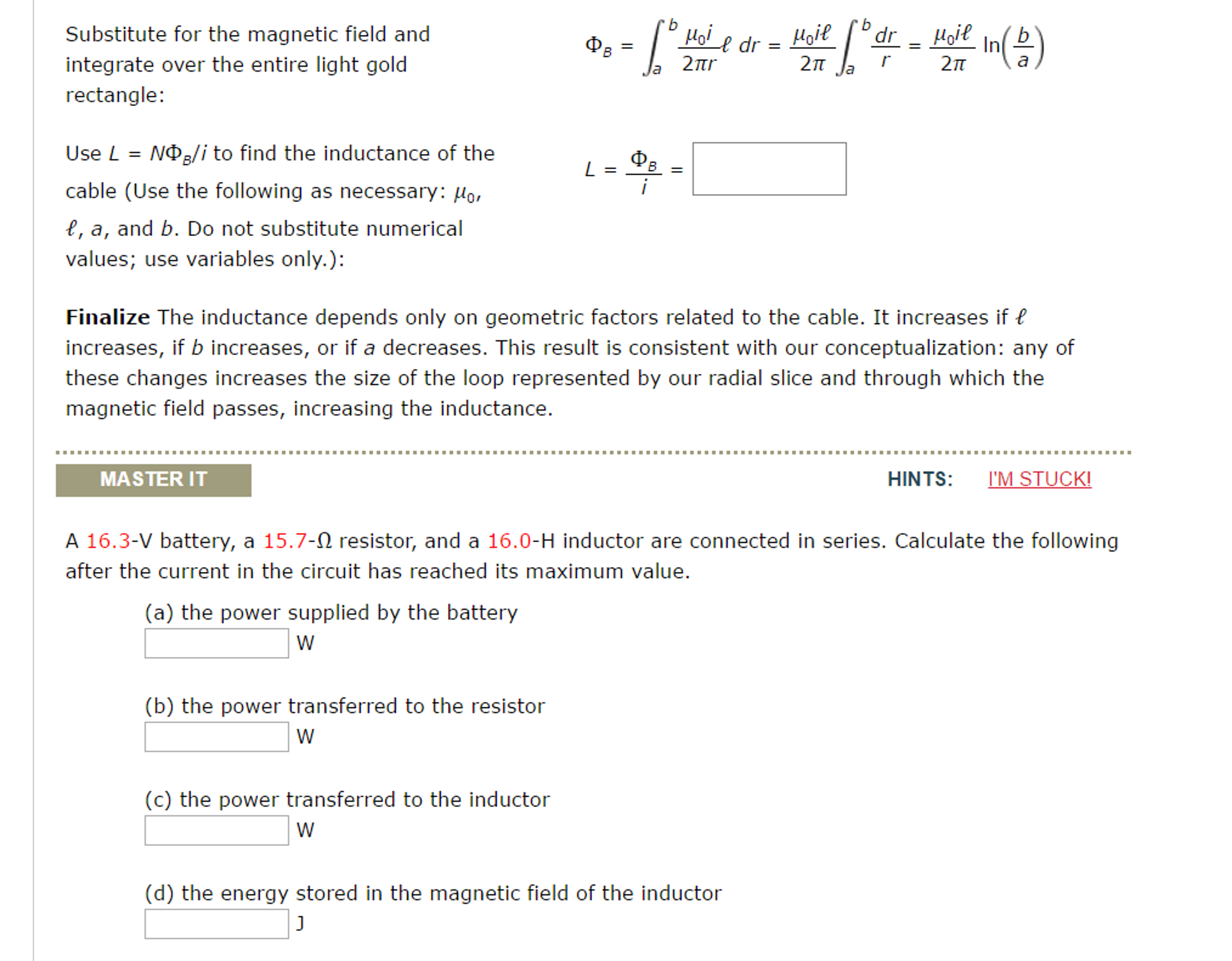 Solved Substitute for the magnetic field and integrate over | Chegg.com