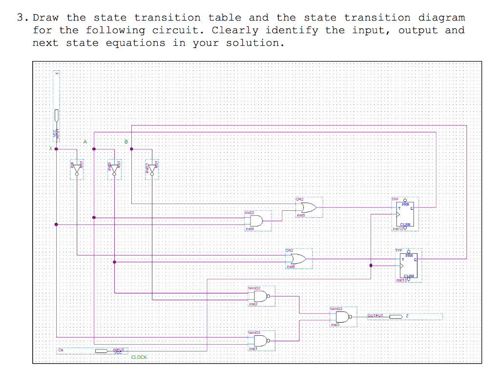 Solved 3. Draw the state transition table and the state | Chegg.com