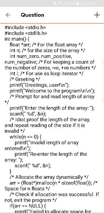 Solved 11:43 PM ← Question /* Count the number of tve values | Chegg.com