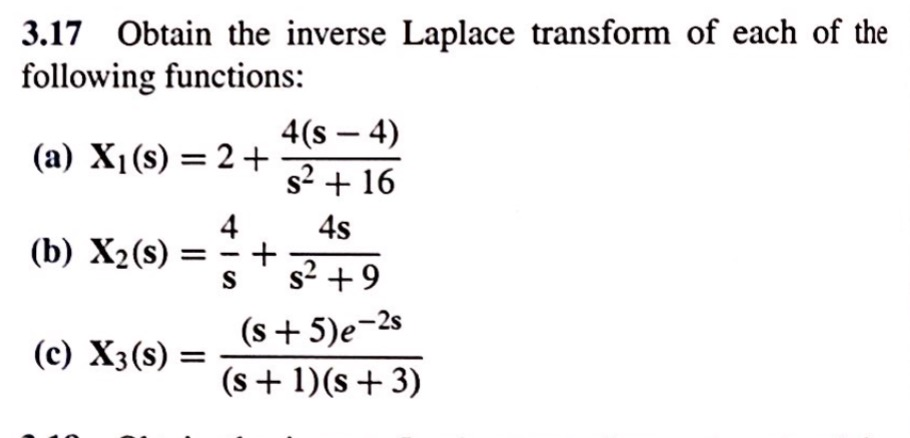 Solved Obtain the inverse Laplace transform of each of the | Chegg.com