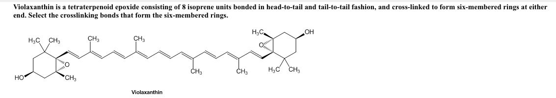 Solved Violaxanthin is a tetraterpenoid epoxide consisting | Chegg.com