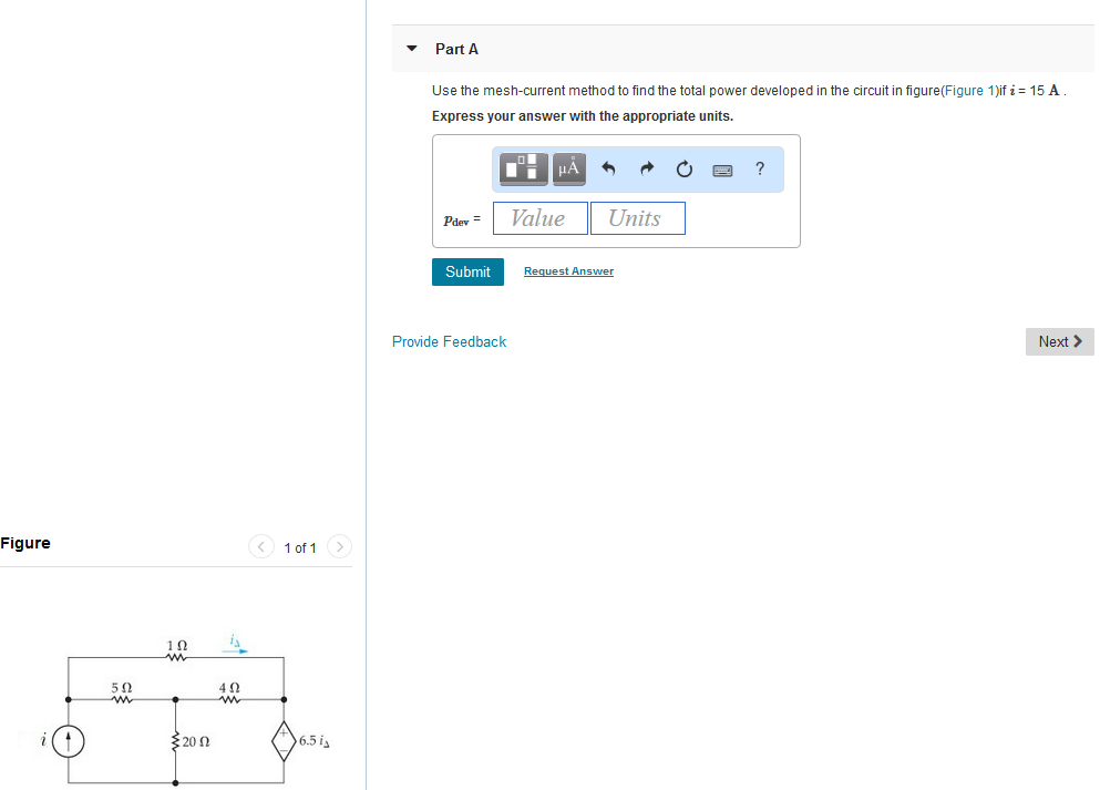 Solved Part A Use the mesh-current method to find the total | Chegg.com