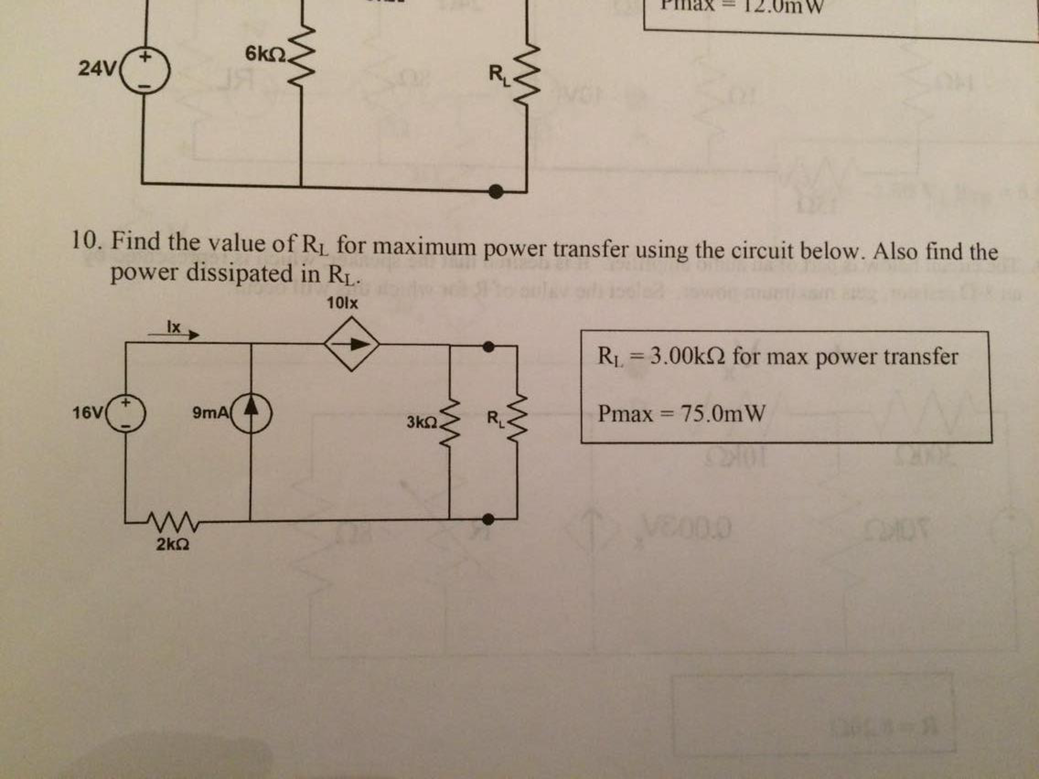 Solved Find the value of R_1, for maximum power transfer | Chegg.com