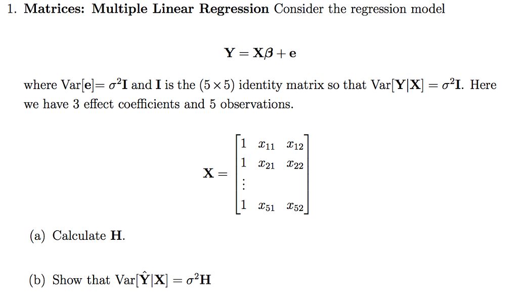 Solved Consider the regression model Y = X beta + e where | Chegg.com