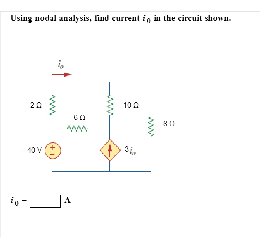 Solved Using Nodal Analysis Find Current Io In The Circuit