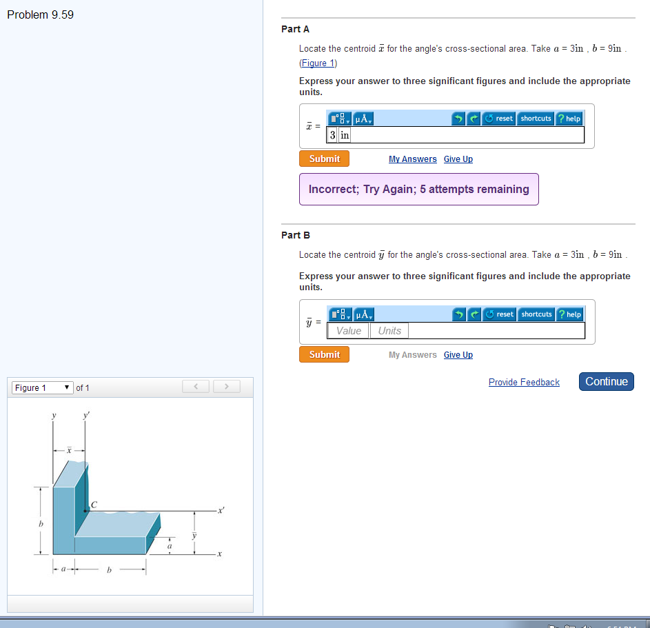 Solved Locate the centroid x- for the angle's | Chegg.com