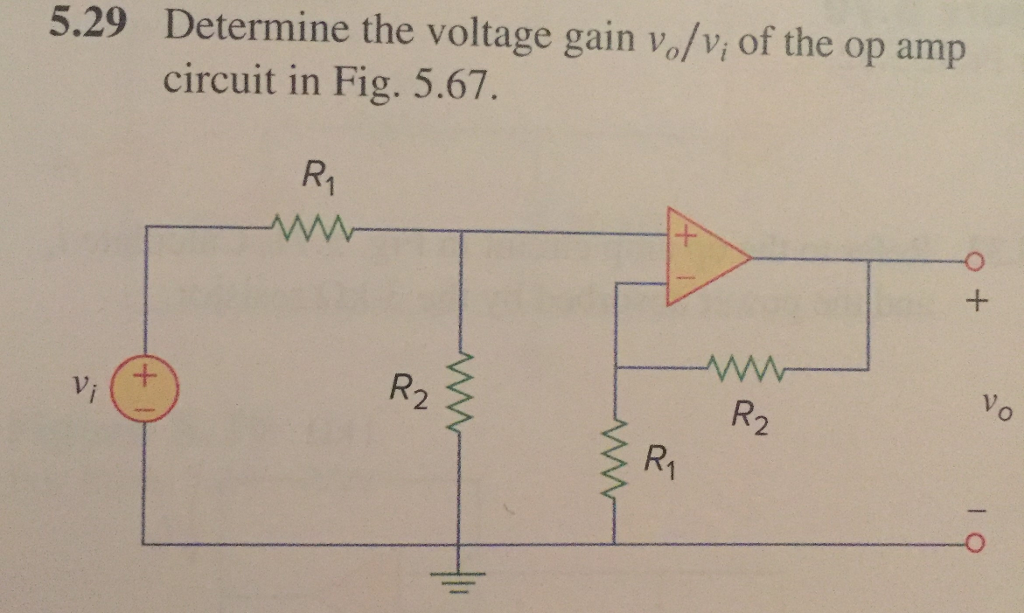 Solved Determine the voltage gain v_o/v_i of the op amp | Chegg.com