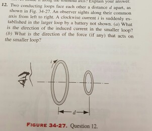 Solved Two conducting loops face each other a distance of | Chegg.com
