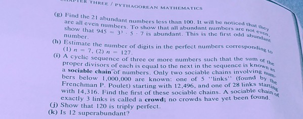Solved 3.2 Perfect and Amicable Numbers (a) Show that in | Chegg.com