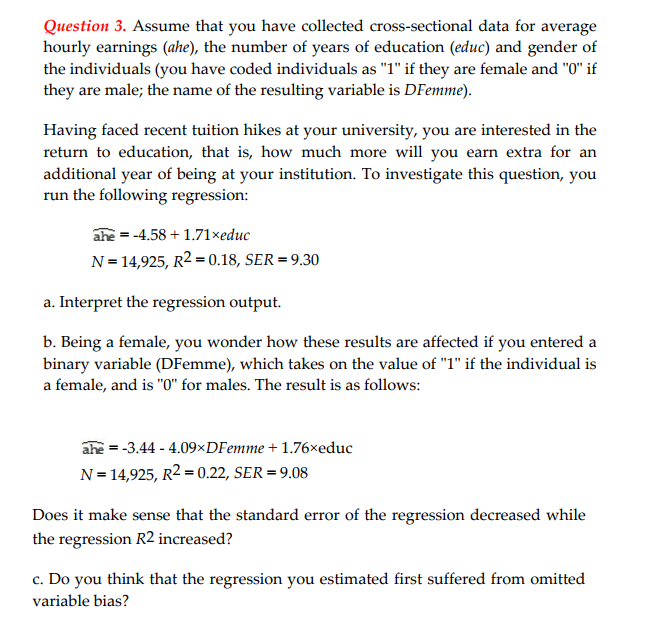 Question 3. Assume that you have collected | Chegg.com