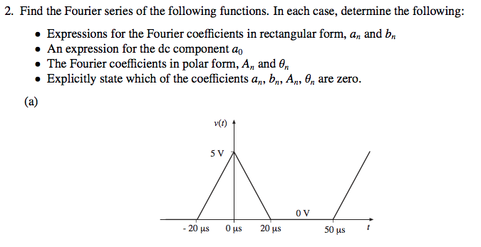 Solved 2. Find the Fourier series of the following | Chegg.com