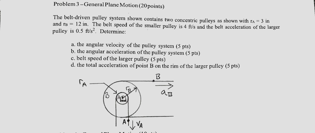 Solved Problem 3-General Plane Motion (20points) The | Chegg.com
