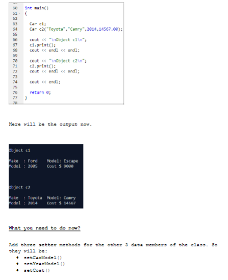 Solved c++ in class i have uploaded the code snaps as | Chegg.com