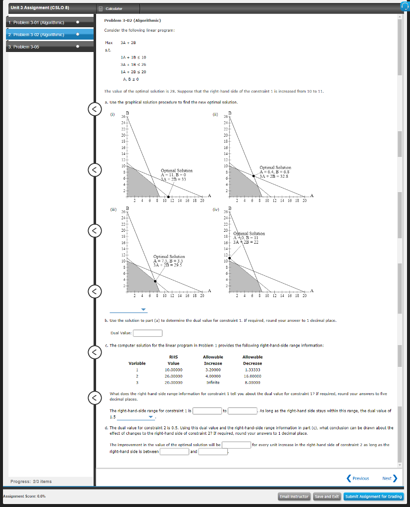 Solved Unit 3 Assignment (CSLO 8) Problem 3-02 (Algorithmic) | Chegg.com