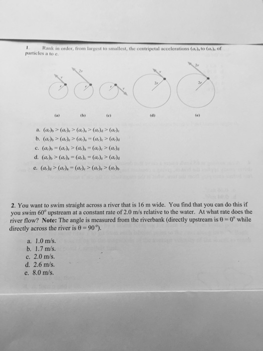 Solved Rank in order, from largest to smallest, the | Chegg.com