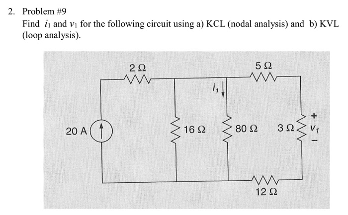 Solved Find i_1 and V_1 for the following circuit using KCL | Chegg.com