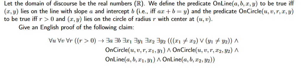 Solved Let the domain of discourse be the real numbers (R). | Chegg.com