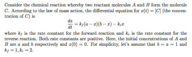 Solved Consider the chemical reaction whereby two reactant | Chegg.com