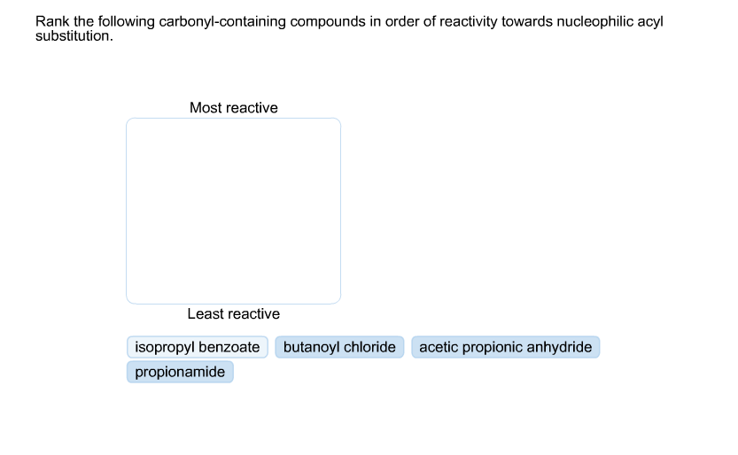 Solved Rank The Following Carbonyl Containing Compounds In