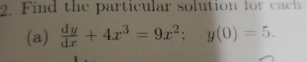 Solved Find the particular solution for each of the | Chegg.com