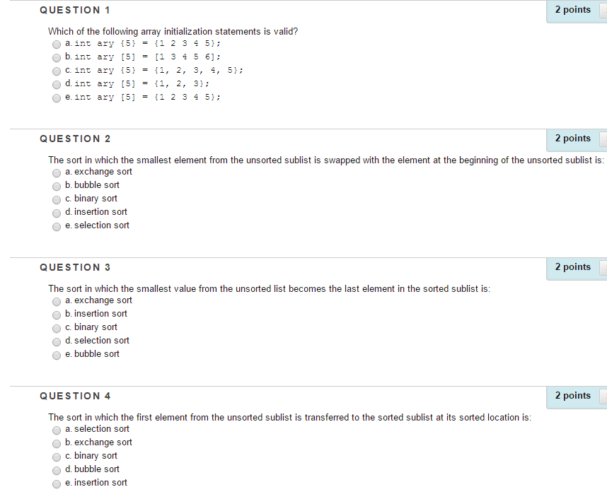 Solved Programming In C Multiple Choice Please Answer As
