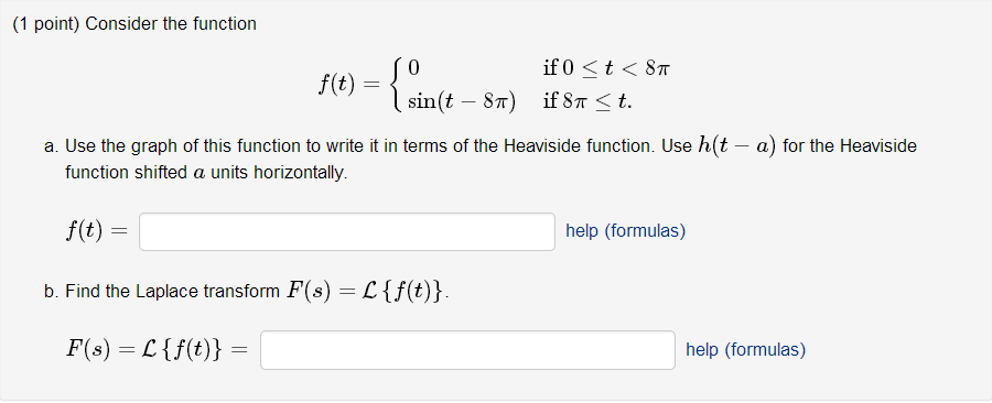 Solved Consider the function f(t) = {0 if 0 | Chegg.com Solved Consider the function f(t) = {0 if 0 | Chegg.com