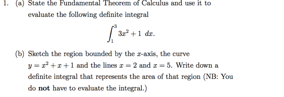 Solved 1. (a) State the Fundamental Theorem of Calculus and | Chegg.com
