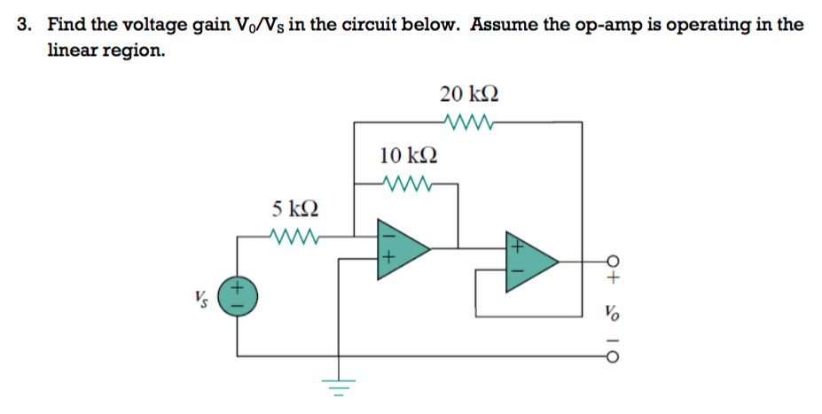 Solved Find the voltage gain Vo/Vs in the circuit below. | Chegg.com