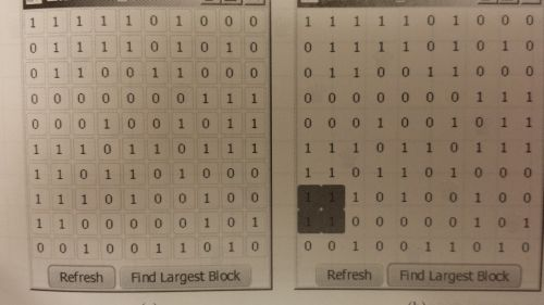 Solved Javafx Dynamic Programing Largest Sub Matrix On2 6535